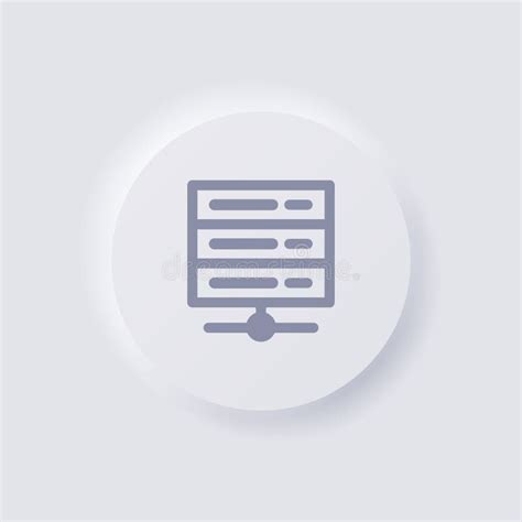 Server Icon White Neumorphism Soft Ui Design Stock Vector Illustration Of Mobile Logo