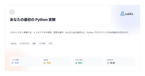 Python の基礎：インタプリタ、変数、および入出力操作 Labex