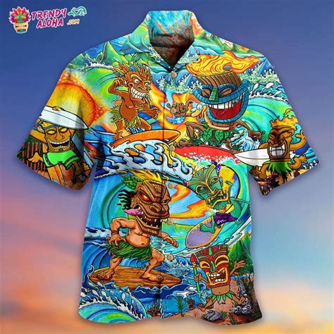 Tiki Hawaiian Shirt Trendy Aloha