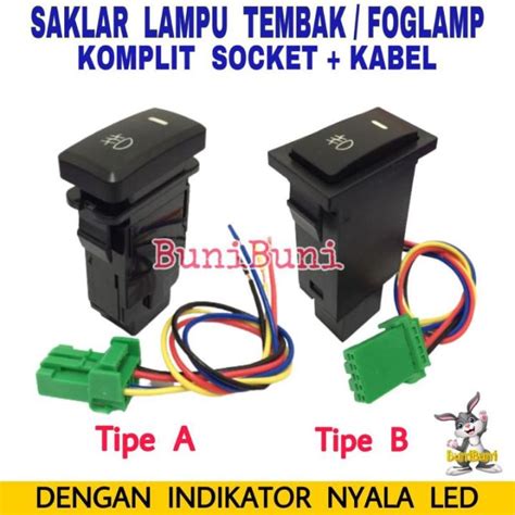 Saklar Foglamp Switch Tombol Untuk Lampu Tembak Kabut Mobil Universal