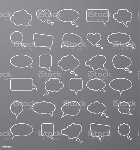 회색 배경에 흰색 종이 음성 거품입니다 벡터 일러스트레이션 3차원 형태에 대한 스톡 벡터 아트 및 기타 이미지 3차원 형태 개념 개념과 주제 Istock