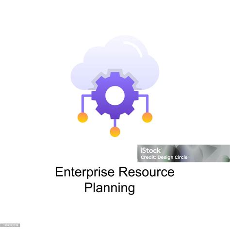 엔터프라이즈 리소스 계획 벡터 그라데이션 아이콘 디자인 그림입니다 흰색 배경 Eps 10 파일에 디지털화 및 산업 기호 금융에