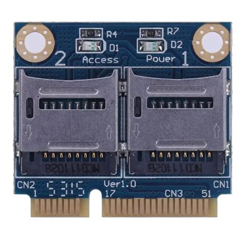 Mini PCIE PCI Express Memory Card Adapter PCI E To Dual TF SDHC SDXC Reader Adaptor Converter