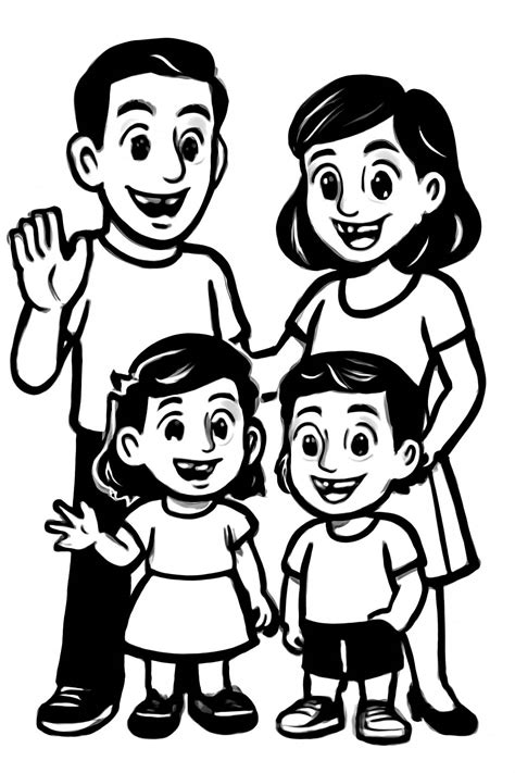 Tranh Tô Màu Gia đình 4 Người Cho Bé Hình ảnh Tô Màu Pdf