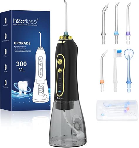 H2ofloss Water Dental Flosser Teeth Pick Portable Oral Irrigator With 5 Modes Rechargeable