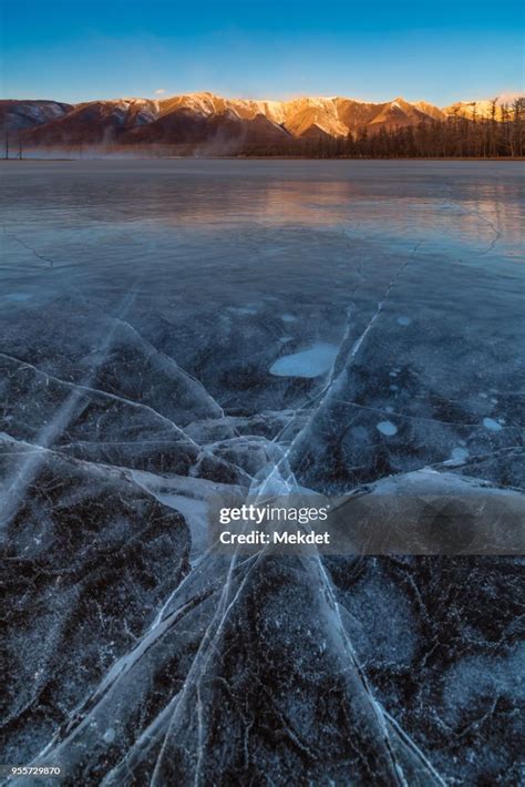 The Frozen Khovsgol Lake With The Fracture In Winter Season Khovsgol