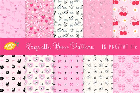 Coquette Pattern Seamless Bundle Graphic By Lemon Design · Creative Fabrica