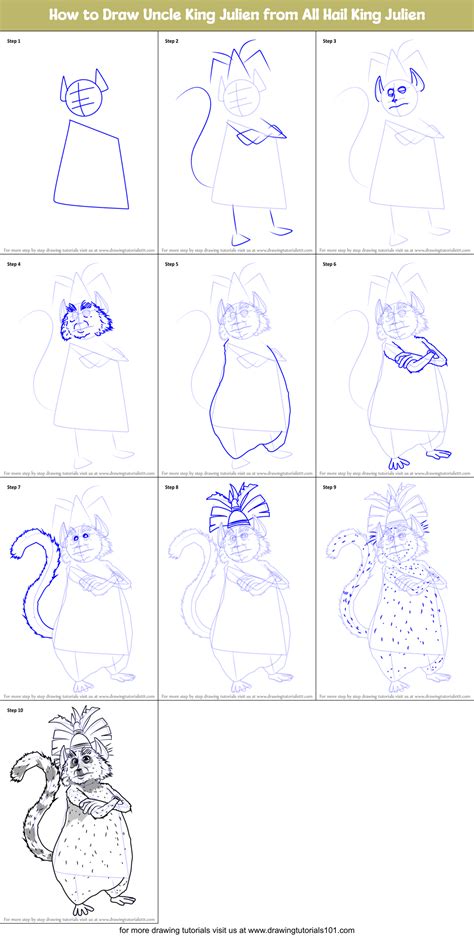 How To Draw Uncle King Julien From All Hail King Julien All Hail King Julien Step By Step