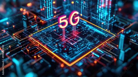 Virtual City Grid Displaying 5g Coverage Areas Connected To Ai Hubs 5g