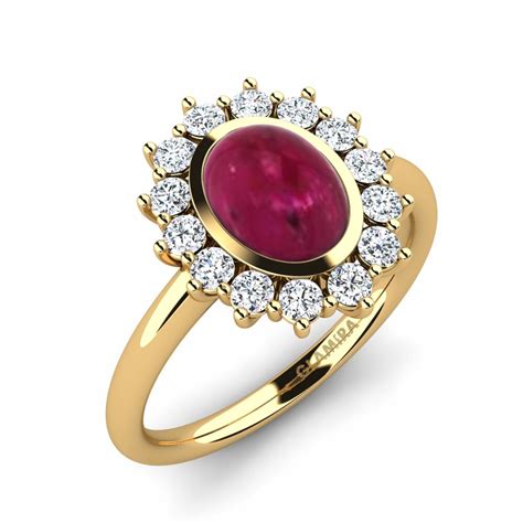 Buy 2 Carat Cabochon Oval Cut 18ct Yellow Gold Cabochon Ruby Glamira Ring Evamarie Glamiraae