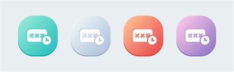 Temporary Password Solid Icon In Flat Design Style Access Signs Vector