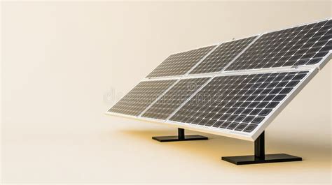 Dark Rectangular Solar Panel On Beige Surface Stock Illustration