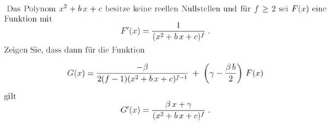 Das Polynom X2 Bx C Besitze Keine Reellen Nullstellen Und Für F