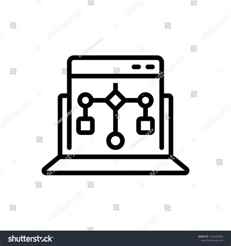 Vector Black Icon Program Algorithm Stock Vector Royalty Free