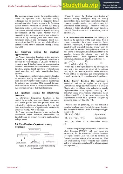 A Survey On Spectrum Sensing Techniques In Cognitive Radio Pdf