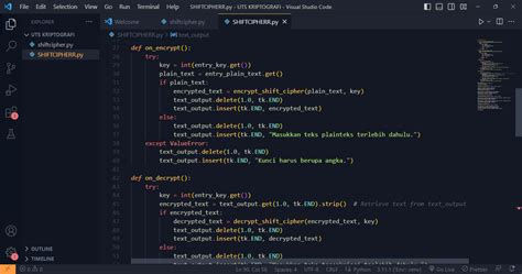 membuat aplikasi kriptografi dengan metode shift cipher menggunakan