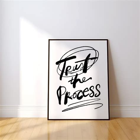 Trust The Process Poster Inspirational Quote Print Scribbly Hand