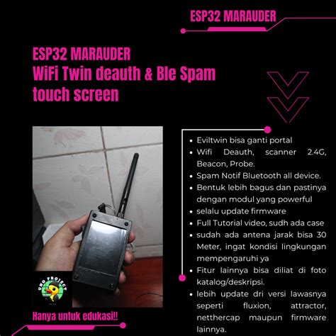 jual esp32 marauder wifi and ble penetration touchscreen uno project