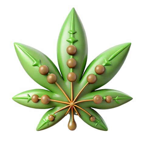 Dramatic Minimalist Cannabinoid Compound Structure 3d Model Of Cannabis Leaf Detailed 56740889 Png