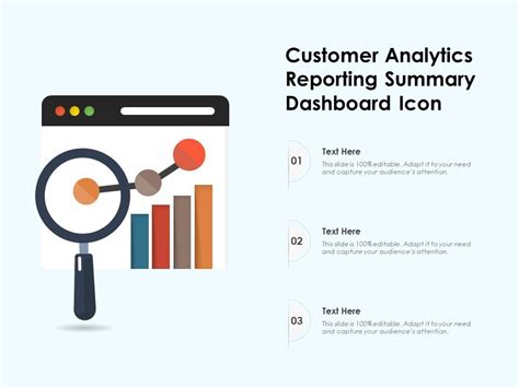 customer analytics reporting summary dashboard icon presentation