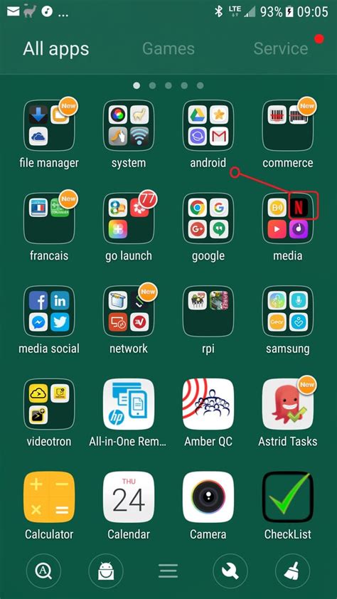 search how to find in which folder app group is an app icon