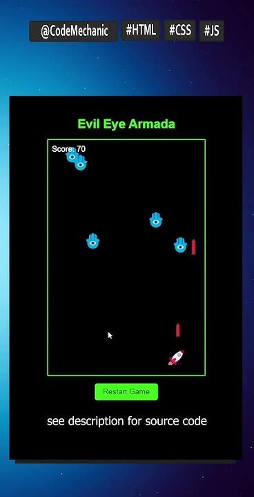 Space Shooter Game Html Css Javascript Youtube