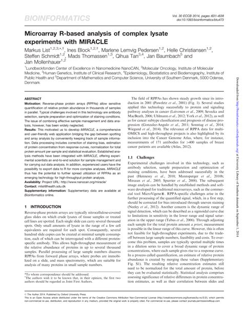 pdf microarray r based analysis of complex lysate experiments with