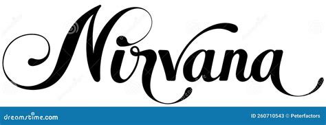 Nirvana Custom Calligraphy Text Stock Vector Illustration Of Spencerian Design 260710543