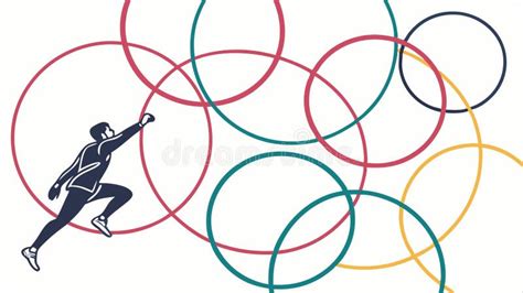 Abstract Runner With Circles Sport Fitness Motion Dynamic Movement Vector Design Generative Ai
