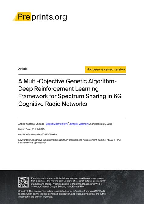 Pdf A Multi Objective Genetic Algorithm Deep Reinforcement Learning Framework For Spectrum