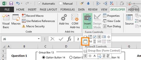 How To Create Radio Buttons In Excel Option Buttons