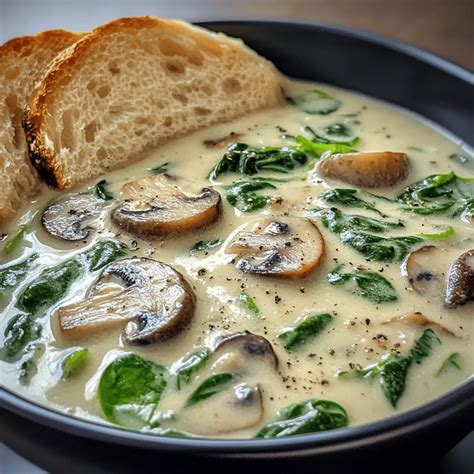 Delicious Creamy Mushroom And Spinach Soup Ultimate Comfort