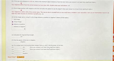 Solved A Patient Can T See Objects Closer Than Cm And Chegg