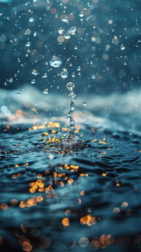 Single Water Droplet Falling Into Water Stock Image Image Of Droplet