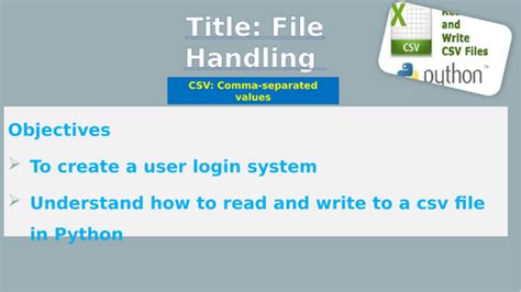 Read And Write Csv File Teaching Resources