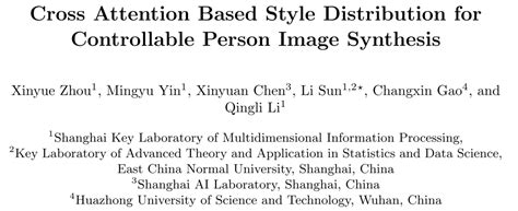 Cross Attention Based Style Distribution For Controllable Person Image