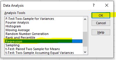 Linear Regression In Excel