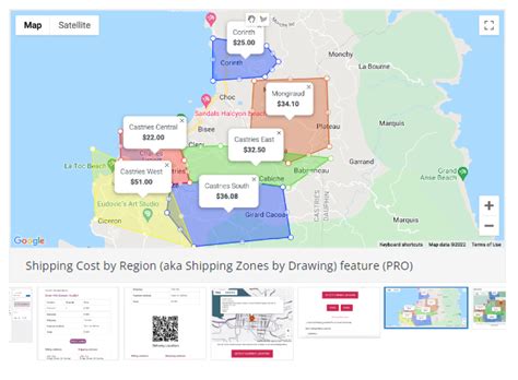 Detect Current Location Cost By Region Draw In Map WooCommerce