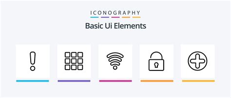 Basic Ui Elements Line 5 Icon Pack Including Setting Cog Less Repeat