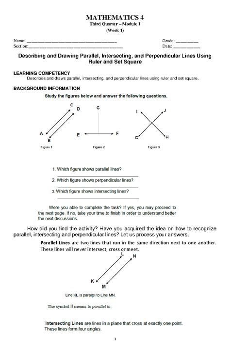 Mathematics 4 Las Q3 Week1 Mathematics 4 Third Quarter Module 1