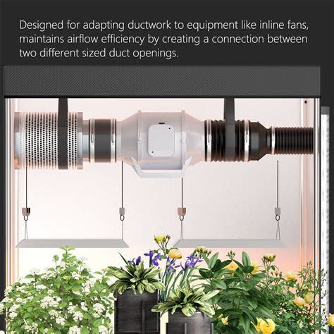 8 To 6 Black Metal Reducer Increaser For 6 8 Inch Ducting Hvac Ventilation Flexible Duct Duct