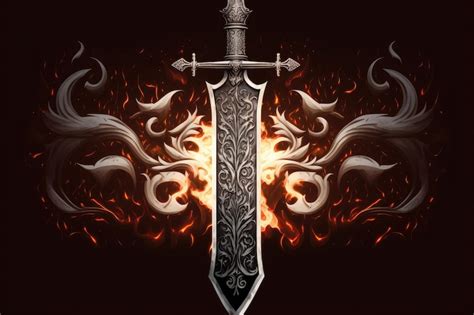 Banner Of A Silver Sword Engulfed In Flames Designed To Be Subtle