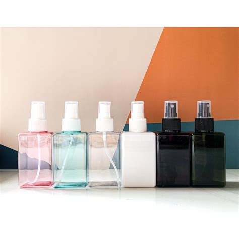 Jual Ml Botol Plastik Kotak Tutup Spray Mist Home Living Square Bathroom Bottle Aesthetic