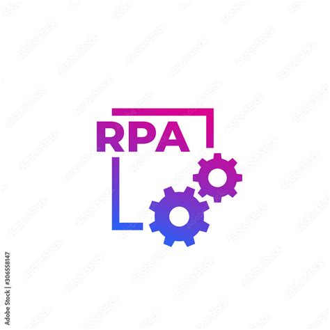 RPA Vector Icon With Gears Robotic Process Automation Concept Stock Vector Adobe Stock