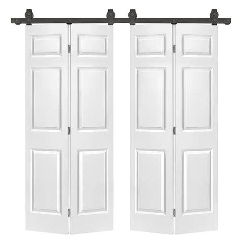 Calhome 48 In X 84 In Primed White Mdf Hollow Core Double Bifold Barn