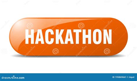 Hackathon Button Hackathon Sign Key Push Button Stock Vector