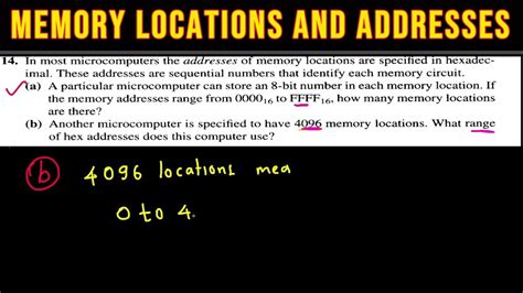 Memory Address And Memory Location Youtube