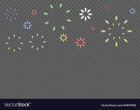 Set Of Color Firework Burst Firecracker Explosion Vector Image