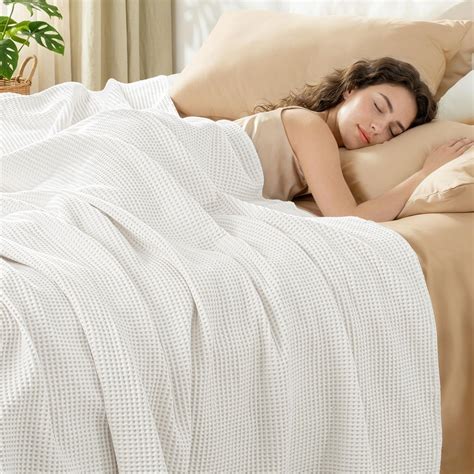 Exclusivo Mezcla 100 Cotton Waffle Weave Throw Blanket Soft Lightwe