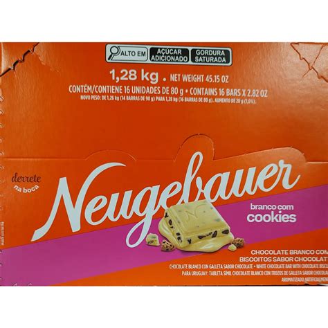 Chocolate Barra Neugebauer Branco Cookies 80g 16 Un Shopee Brasil